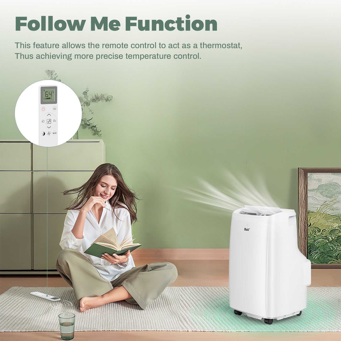 DuraComfort Portable AC Unit 8000 BTU ASHRAE for Room, Cools up to 200