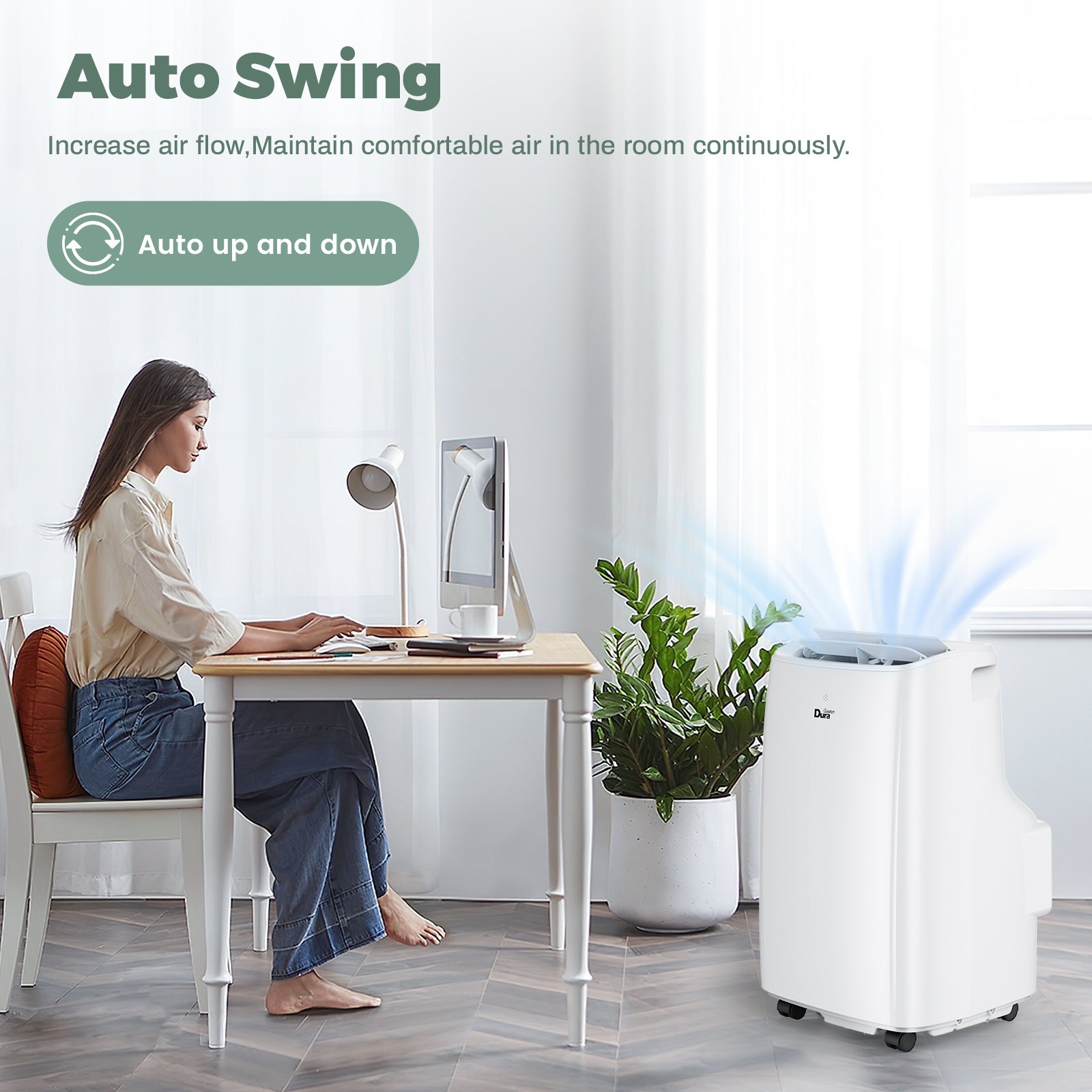 DuraComfort Portable AC Unit 8000 BTU ASHRAE for Room, Cools up to 200