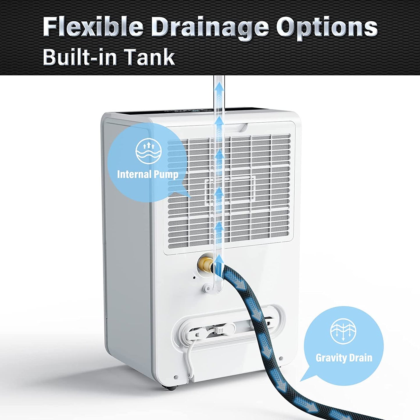 DuraComfort Dehumidifier with Pump/Drain Hose - Up to 4500Sq.Ft Large