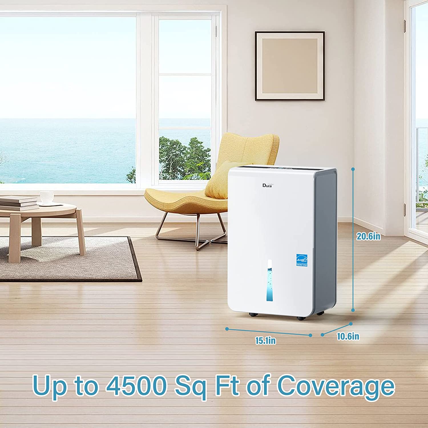 DuraComfort Dehumidifier with Pump/Drain Hose - Up to 4500Sq.Ft Large